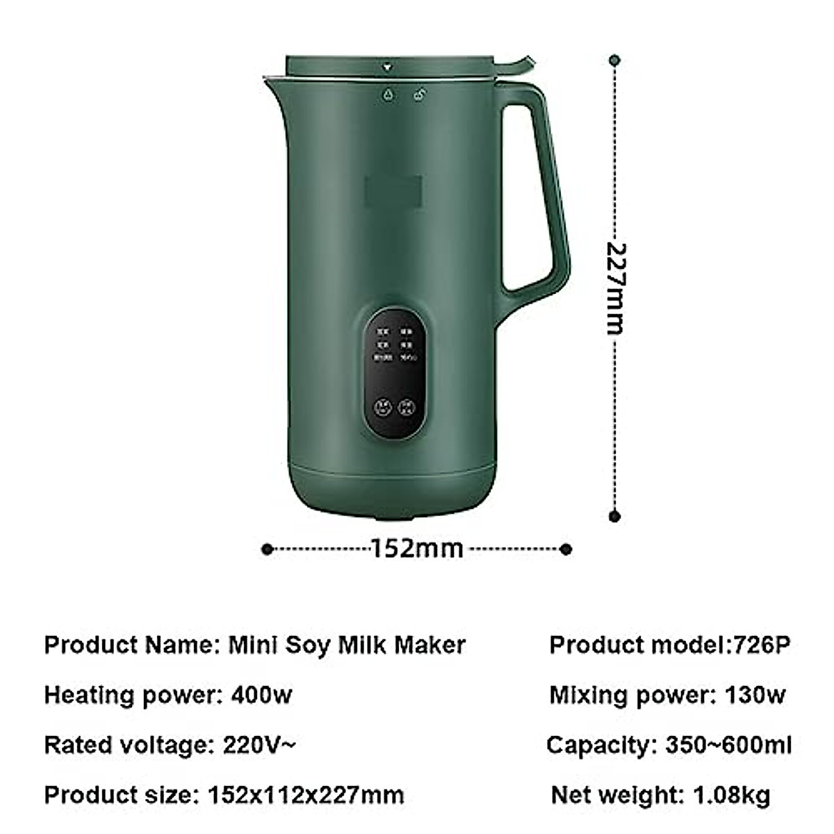 TAPARU Soy Milk Maker 350ml Soybean Milk Machine Electric Juicer Free Filter Soymilk Maker Portable Blender Mixer Household Automatic Orange Juicer