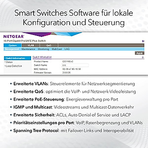 NETGEAR 24-Port Gigabit Ethernet Smart Managed Pro PoE Network Switch (GS724TP) - Hub with 24 x PoE+ @ 190W, 2 x 1G SFP, Desktop/Rackmount, and ProSAFE Protection, Black, Grey