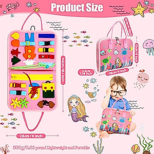 PWRNSPUS Montessori Busy Board for Toddlers, Toys for Girls & Boys Gifts, Autism Educational Airplane Car Travel Toys, Sensory Toys, Preschool Activities for Learning Fine Motor Skills