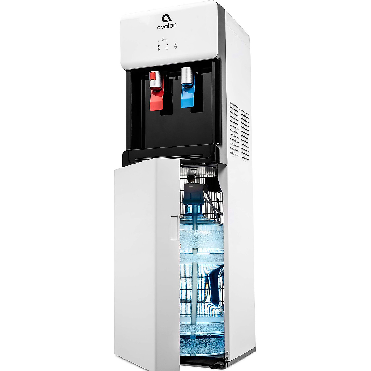 Avalon Bottom Loading Water Cooler Dispenser - Hot & Cold Water, Child Safety Lock, Innovative Slim Design, Holds 3 or 5 Gallon Bottles - UL Listed- White