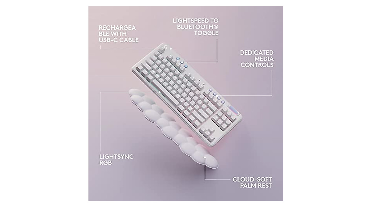 Logitech G715 Wireless Mechanical Gaming Keyboard - White Mist