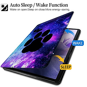 for Samsung Galaxy Tab A8 10.5 inch 2022 Model (SM-X200/X205/X207),360 Degree Rotating Folding Stand Protective Cover with Auto Sleep/Wake for Samsung Tablet,Animals Dog Paws Galaxy
