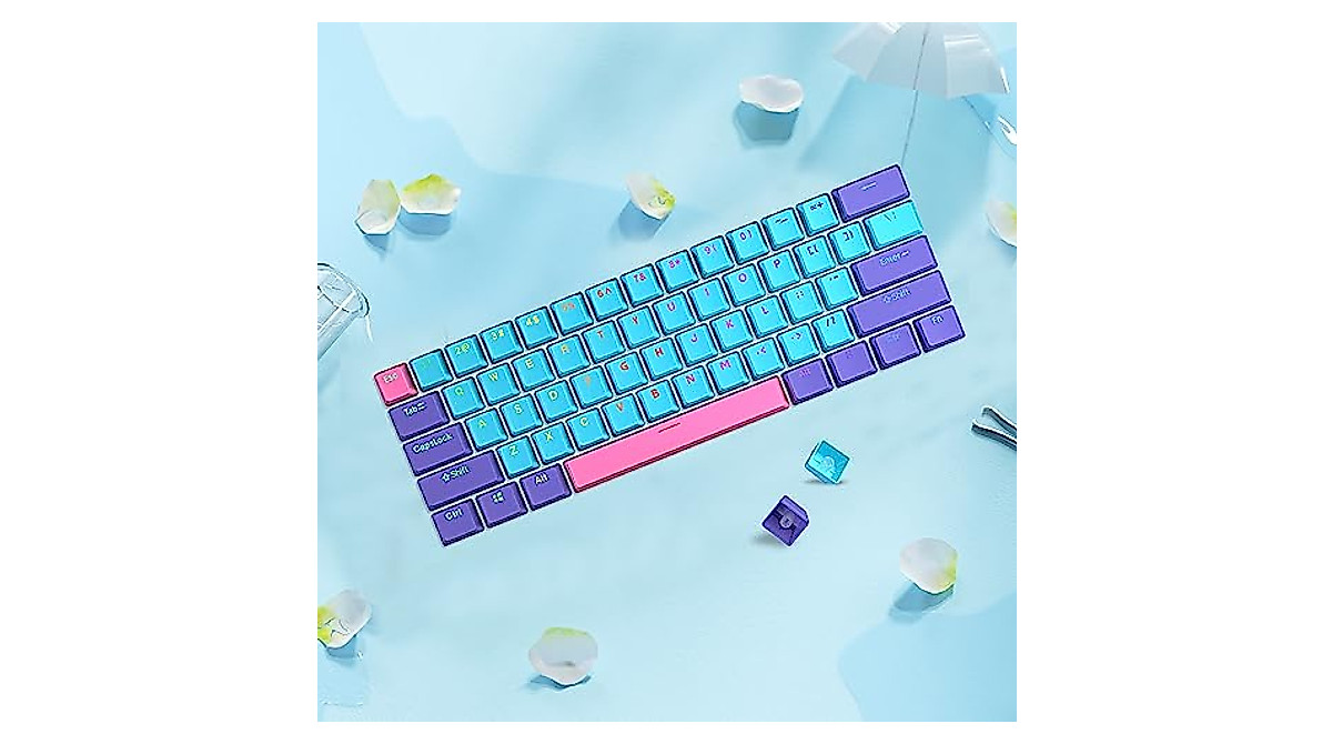 BOYI Shine-Through Keycaps, BOYI 61 Key ANSI Layout OEM Profile PBT ...