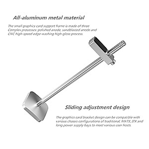 MHQJRH Graphics Card GPU Brace Support, Video Card Sag Holder Bracket, Anodized Aerospace Aluminum (Silver)