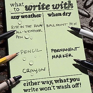 Rite In The Rain Weatherproof Top Spiral Notebook, 4" x 6", Green Cover, Universal Pattern, 3 Pack (No. 946-3)