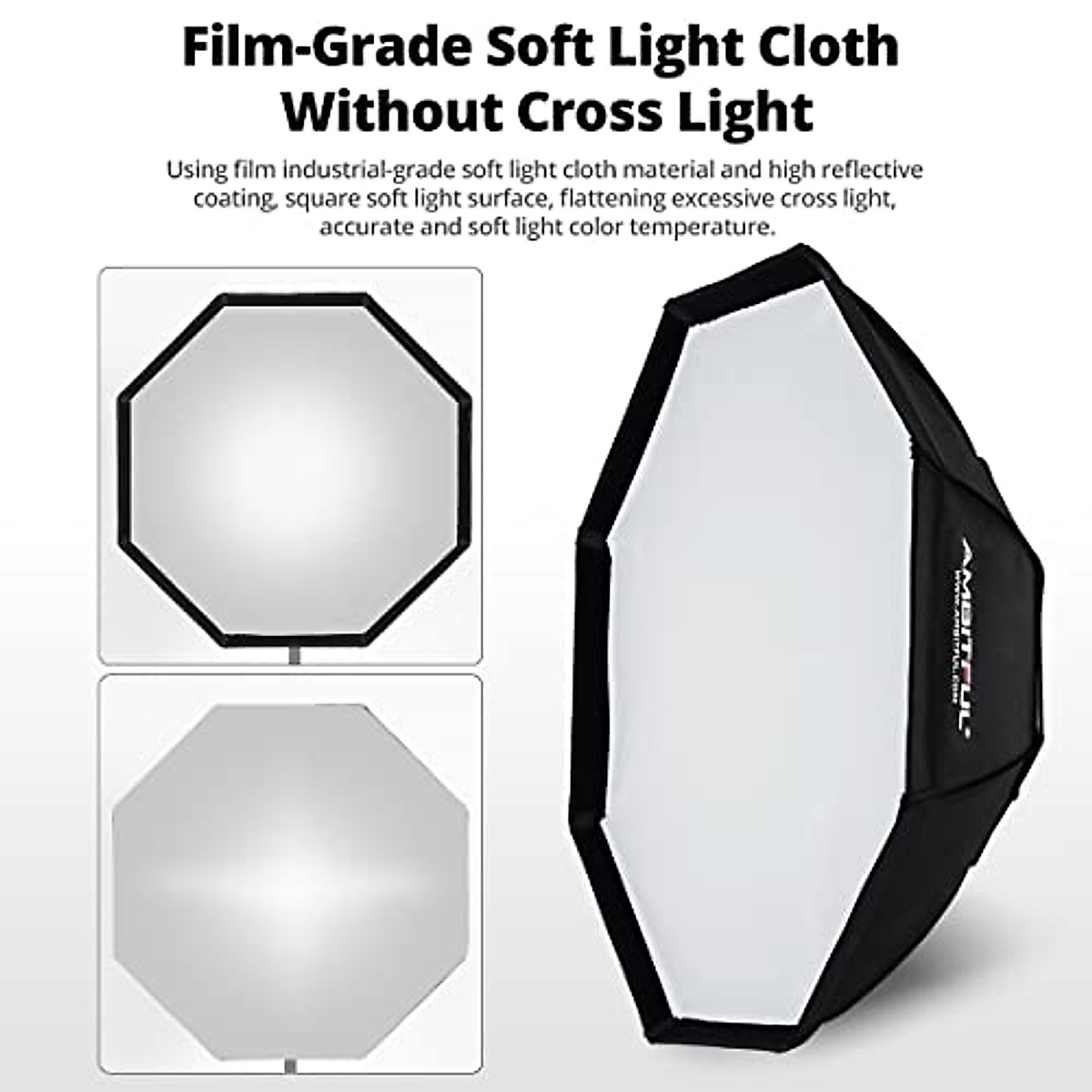 AMBITFUL 37" 95cm Octagon Honeycomb Grid Softbox, Bowens Mount Softbox Compatible Studio Flash Strobe Lighting MS300 SK400 AD600 AD400Pro VL150 VL200 VL300 SL-60W SL200II SZ200Bi (FW 95)