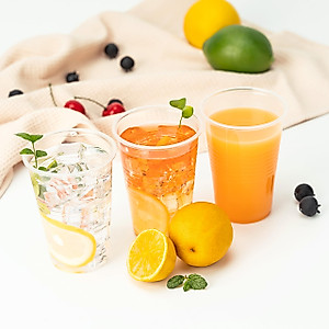 RACETOP 500 pack 9 oz Disposable Plastic Cups, Clear Plastic Cups Tumblers, Plastic Cups Bulk, Transparent for Wedding, Thanksgiving, Birthday, Halloween, Christmas Party