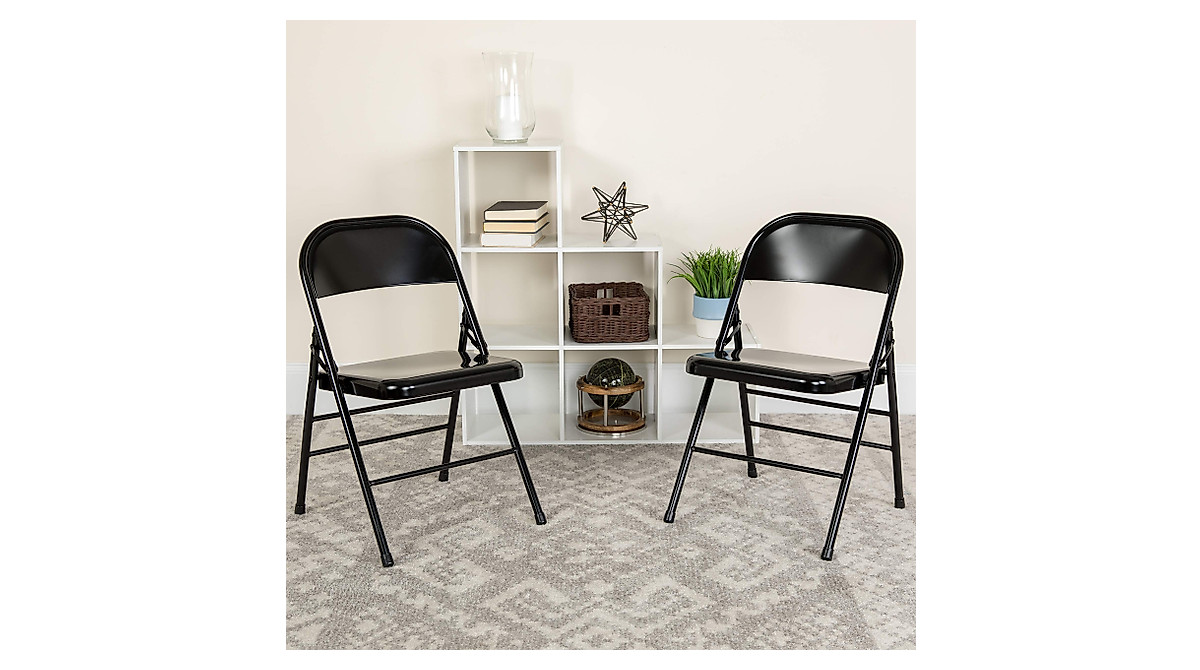 HERCULES Black Folding Chair - Commercial-Grade, Durable Seating