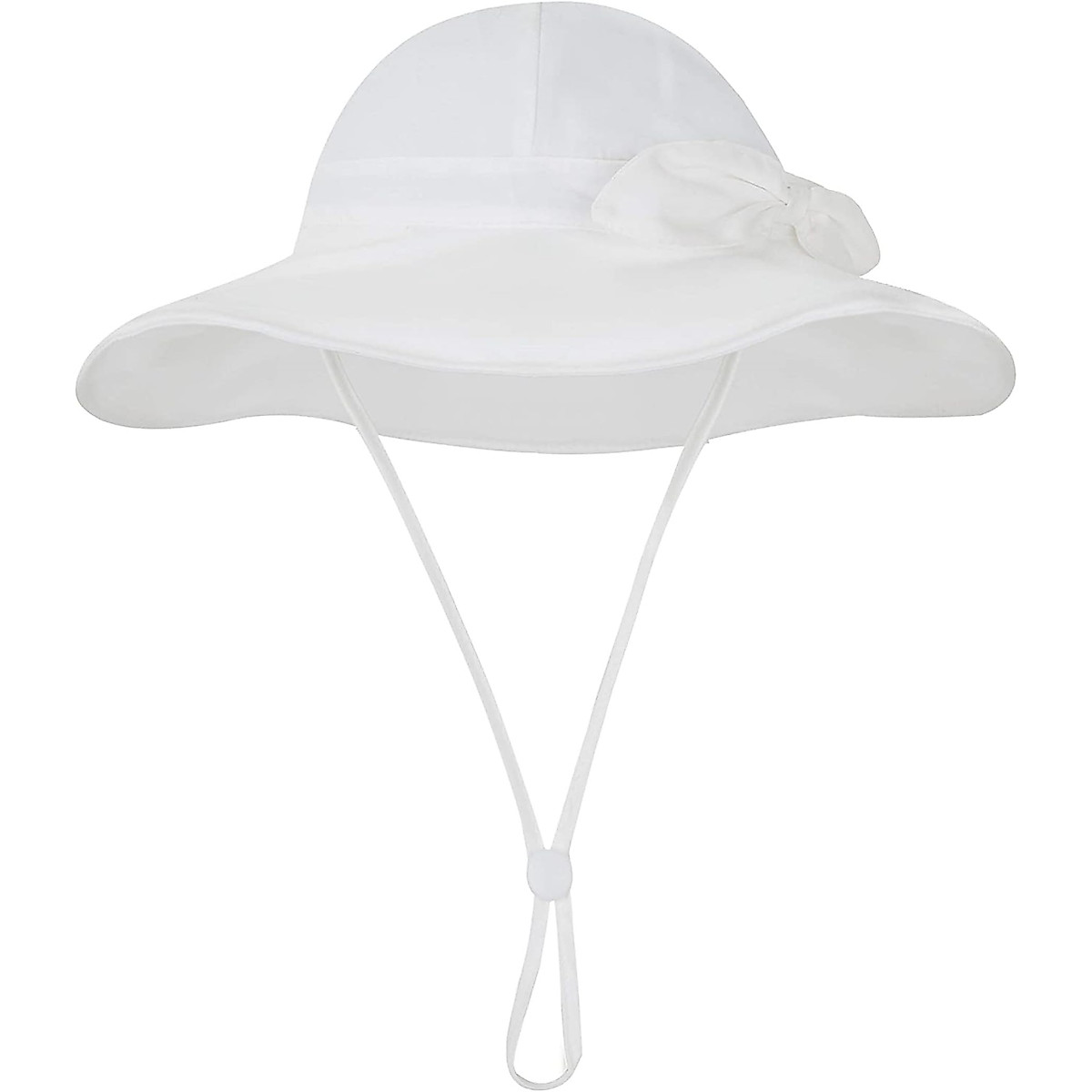 Urban Virgin Baby Girl Sun Hats Summer Baby Hats UPF 50+Toddler Sun Hat Infant with Wide Brim Bucket Hat White 12-24 Months