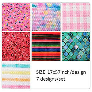 David accessories 7Pcs Mixed Style Bullet Liverpool Textured Fabric Set 4 Way Stretch Spandex Knitting Fabric by Half Yard for Head Wrap Hair Bows Making (Set)