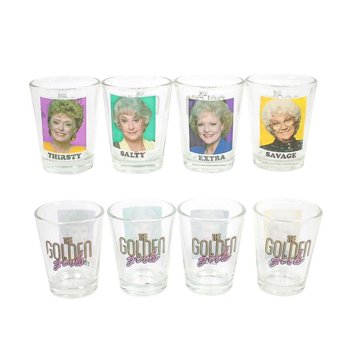The Golden Girls "Thirsty Salty Extra Savage" 1.5-Ounce Mini Glasses | Set Of 4