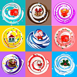 9 Pack Dual Color Butter Slime Kit,Super Soft and Non-Sticky Christmas Stocking Fillers,Cute and Cheap Bought as a Gift.DIY Slime Kit for Girls Boys, Kids Party Favors Slime Putty Toy