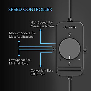 AC Infinity, Fan Speed Controller for 100 to 125V AC Axial Muffin Cooling Fans, Single Connector, for DIY Cooling Ventilation Exhaust Projects