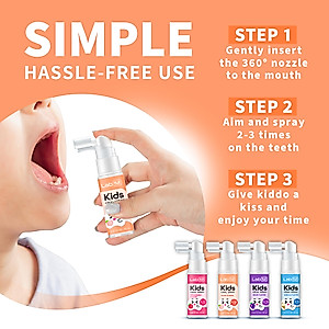 LAB52 Kids Oral Spray, Toddler Toothpaste Helper for Cavity Repair and Fresh Breath, Children Anticavity with Fluoride Free for Newborn to Preschoolers, Xylitol Grape Flavor