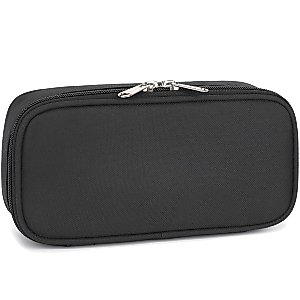 FlowFly Pencil Case for Girls Boys, Large Capacity Pencil Pouch for Kids, Portable Soft Pen Bag for Teens, Black