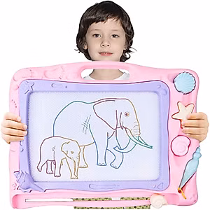 Automoness Magnetic Drawing Board for Kids, Toddler Toys for 1-4 Years Boys & Girls, Color Erasable Doodle Writing Pad, Learning Painting Pad, Preschool Educational Toy for Toddlers, Kids Gift (Pink)
