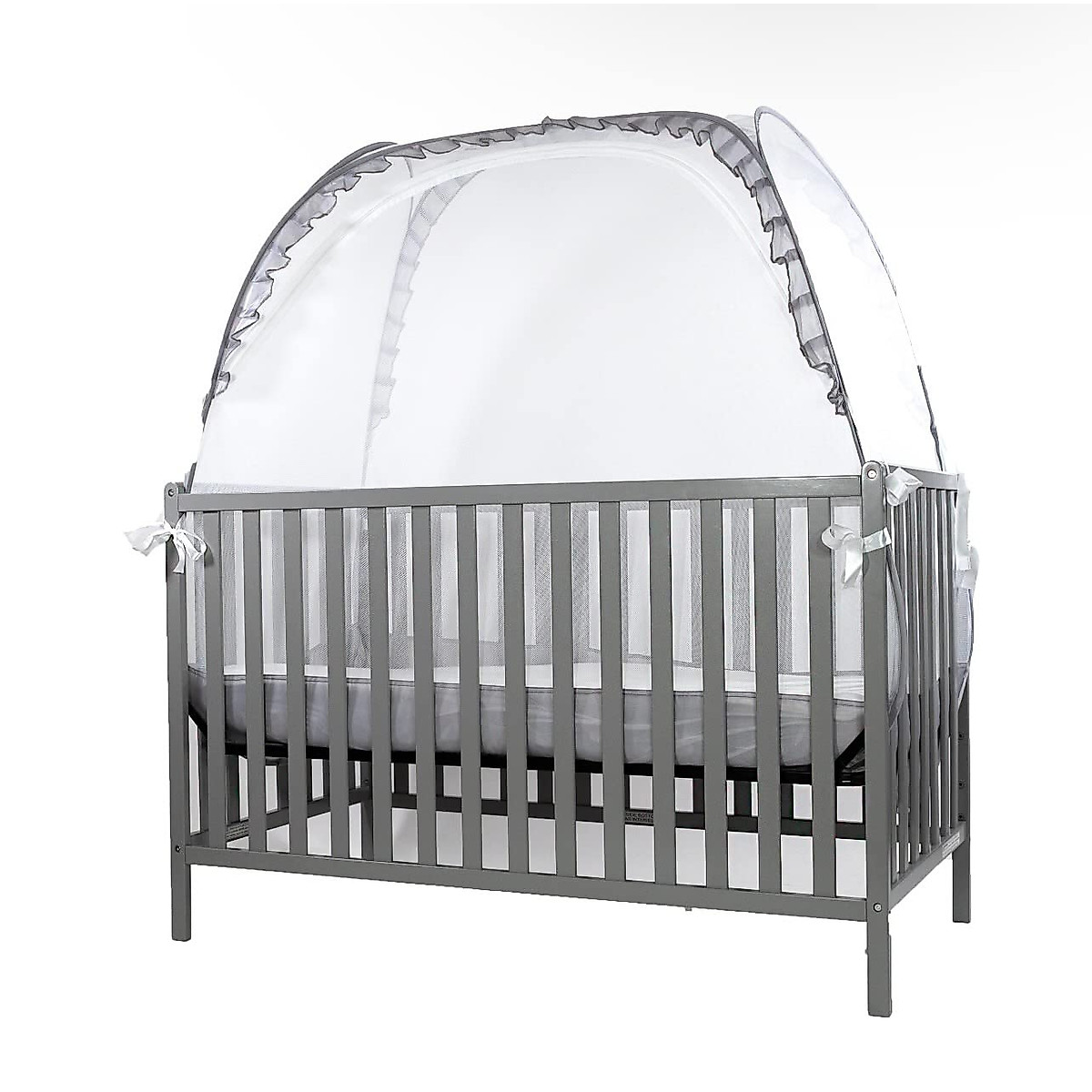 Brite Life Baby Safety Crib Tent - Premium Pop up Set up - Waterproof Mattress Crib Cover - Nursery Mosquito Net - See Through Mesh Crib Net - Protect from Insects & Pet - (51x27x55 inches)
