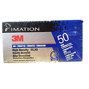 Imation 3.5" Diskettes 3M IBM Formatted High Density DS, HD 1.44MB, Box of 50