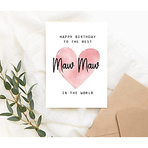 Happy Birthday To The Best Maw Maw In The World Card - Maw Maw Birthday Card - Maw Maw Card - Mother's Day Gift - Happy Birthday Card Happy Birthday Mom