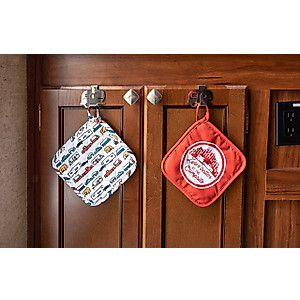 Camco Life is Better at The Campsite Over-The-Cabinet Hooks | Convenient to Use and Fits 3/4-inch Thick Cabinet Doors | Made of Stainless Steel | 2-Pack (53382), Silver, Small