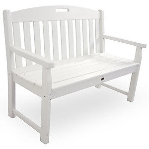 Trex Outdoor Furniture TXB48CW 48-Inch Yacht Club Bench, Classic White