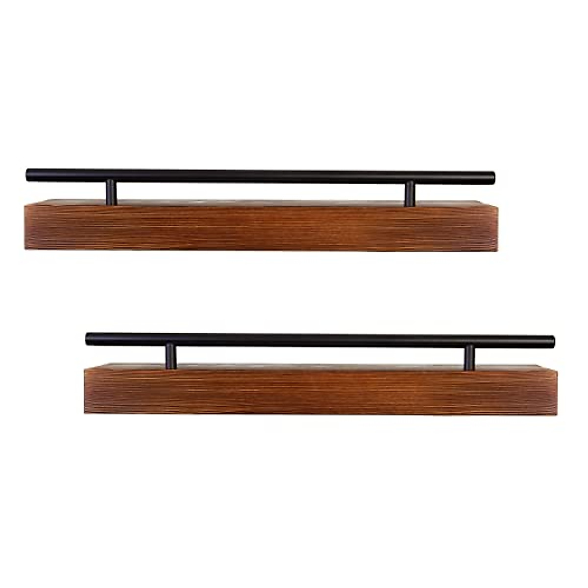 Ripple Creek Floating Shelf Spice Rack - Multipurpose Pantry, Kitchen & Bathroom Wall Mounted Organizer for Spices, Essential Oils - Rustic Wood Hanging Shelving for Home - Solid Pine