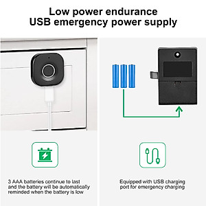 Bluetooth Fingerprint Cabinet Lock, Smart Biometric Cabinet Lock, Keyless Hidden File Drawer Wardrobe Lock, Child Safety Electric Fingerprint Lock, DIY Wooden Furniture Privacy Lock (Plastic)