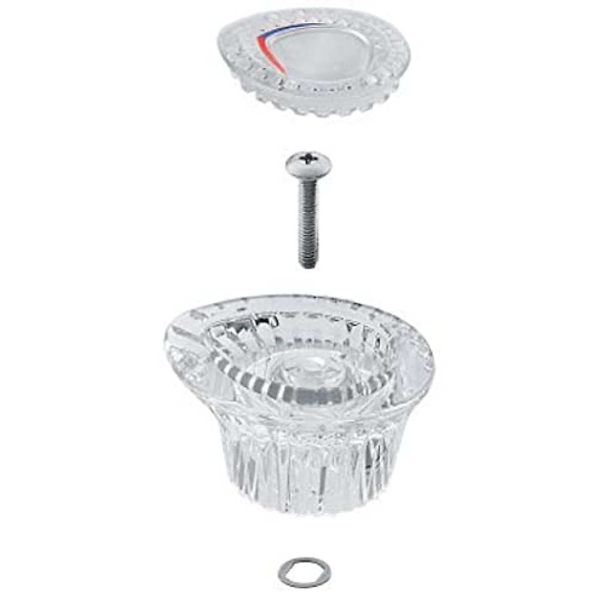 96797 Faucet Handle Kit Replacement Compatible Moen Chateau Tub and Shower Knob, Chrome and White Insert