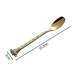 Mengbaobao 5 PCs Giraffe Handle Tea Coffee Spoons Desserts Cakes Ice Cream Server Stainless Steel Flatware Dinnerware