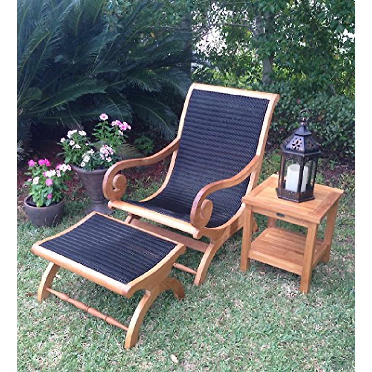 Kenya Teak Lazy Chair Incl. Footstool, Made from Solid A-Grade Teak Wood