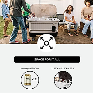 Igloo 125 qt Gray Party Bar Wheeled Cooler