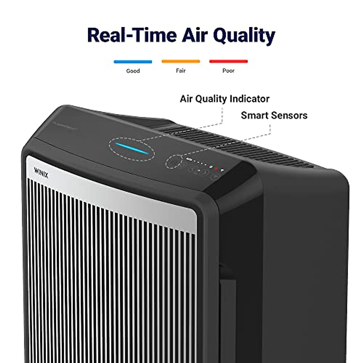 Winix 9800 4-Stage True Hepa Air Purifier with WiFi and PlasmaWave, 500 Sq Ft,Black,Large