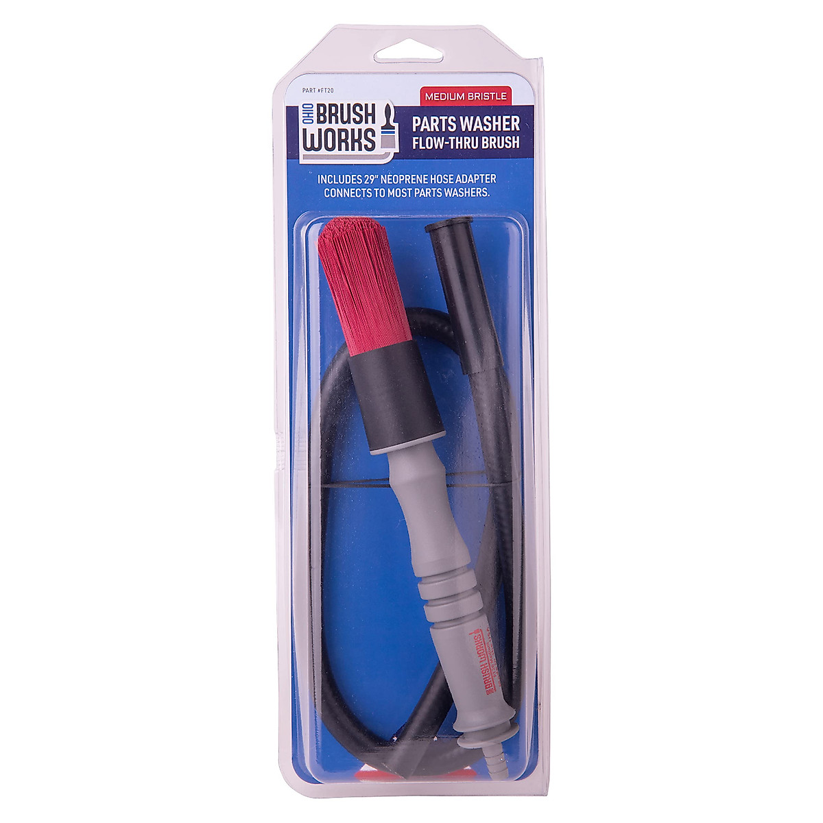 Ohio Brush Works, Flow-Through Brush, Handmade in the USA, Easy Grip, Polyester Filament (Medium Bristle)