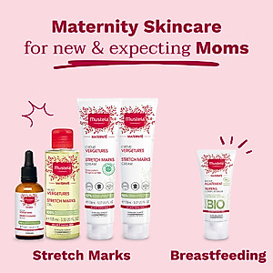Mustela Maternity Stretch Marks Oil - Natural Pregnancy Skincare Belly Massage Oil with Vitamin E, Avocado, Maracuja & Sunflower Oil - EWG Verified & Fragrance Free - 3.55 fl. oz.