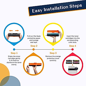 Colorking (with Chip) Compatible 055H Toner Cartridge Replacement for Canon 055H 055 High Capacity for Canon ImageCLASS MF743Cdw MF741Cdw MF745Cdw MF746Cdw Toner Printer (Black Cyan Magenta Yellow)