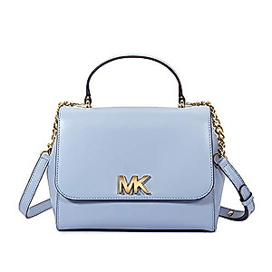 Michael Kors Mott Medium Leather Satchel- Pale Blue