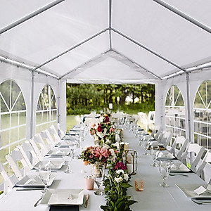 YITAHOME 16x32 ft Party Tent Heavy Duty Wedding Event Shelters Outdoor Upgraded Galvanized Canopy with Large White Roof, Removable Sidewalls & 3 Storage Bags