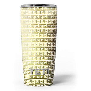 Design Skinz Golden Greek Pattern - Skin Decal Vinyl Wrap Kit Compatible with The Yeti Rambler Cooler Tumbler Cups