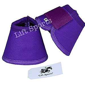 Lift Sports Horse Bell Boots 8 Colors Over Reach No Turn Bell Boots Wrap Tack Protection Equine (Medium, Orange)