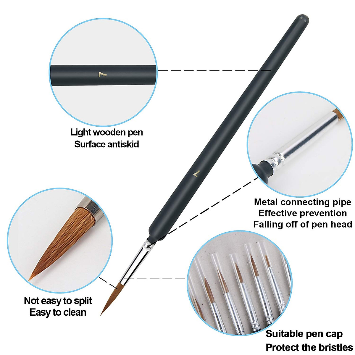 UPINS 11 Pieces Fine Detail Paint Brush Miniature Small Thin Painting Brushes Kit Micro Artist Acrylic Paints Brush Set