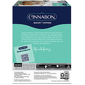 Cinnabon Classic Cinnamon Roll, Single-Serve Keurig K-Cup Pods, Flavored Coffee, 24 Count (Pack of 4)