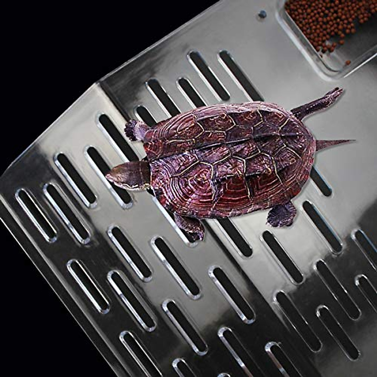 Turtle Basking Platform, Turtle Tank Platform Aquarium Animal Transparent Sink Wharf, Reptile Habitat, Climbing shelf Turtle Tank Dock Floating Decor with Sucker Cap