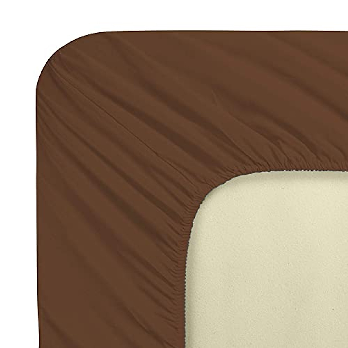 FLXXIE 2 Pack Microfiber Fitted Crib Sheets, Super Soft and Cozy Toddler Fitted Sheets for Standard Crib and Toddler Mattresses, 28x52, Brown