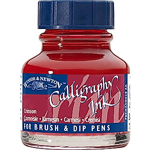 Winsor & Newton Calligraphy Ink, 30ml (1-oz) Bottle, Crimson
