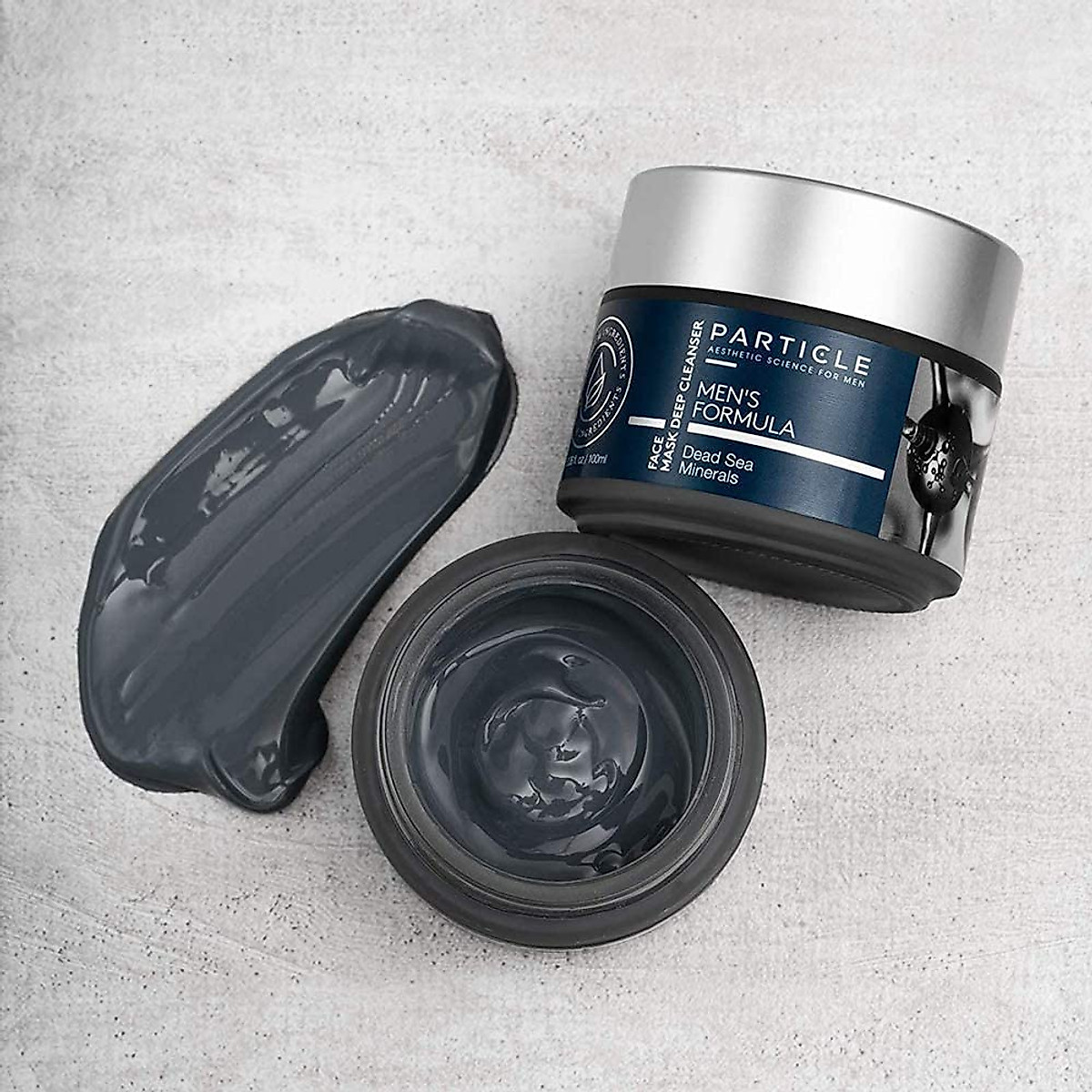 Particle Face Mask Deep Cleanser - Mineral Clay Facial Mud Mask (3.38 Oz) - Dead Sea Mineral Facial Mask for Men - Pore Cleansing Mens Facial Mask - Natural Acne & Blemish Skin Treatment