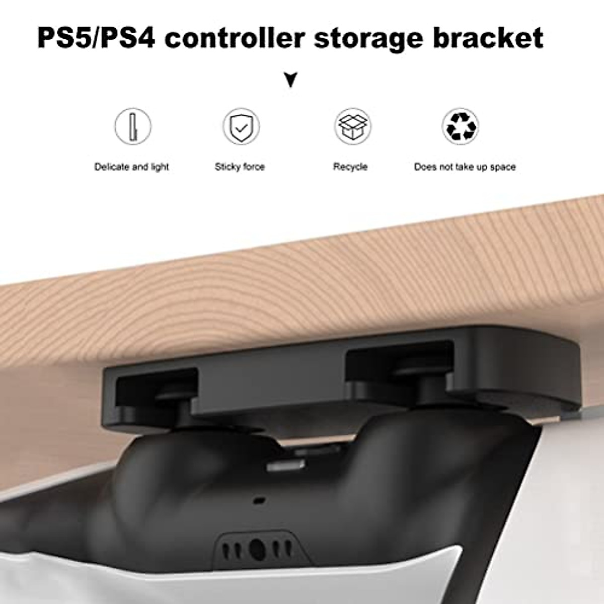 kekafu Game Controller Desk Mount Game Controller Holder Storage Rack Game Under Desk Storage Rack No Drilling Stick Under Desk Stand Hanger for Gaming Controllers