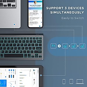 Keyboard and Mouse for iPad, iPhone, Wireless Bluetooth Backlit Keyboard and Mice for iPad 10.2 2019, 2020, iPad Air 4, iPad Pro 11, 12.9 in, iPhone 8, iPhone 11, ect, Space Gray
