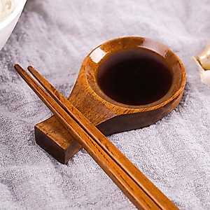 2 Pcs Chopstick Rest Wooden Chopsticks Holder Sauce Dish Spoon Fork Knife Rest Holder Dinner Table Decoration