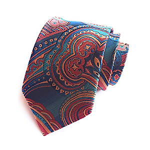 GUSLESON Mens Floral Tie Fashion Necktie for Wedding Party (0694-05)