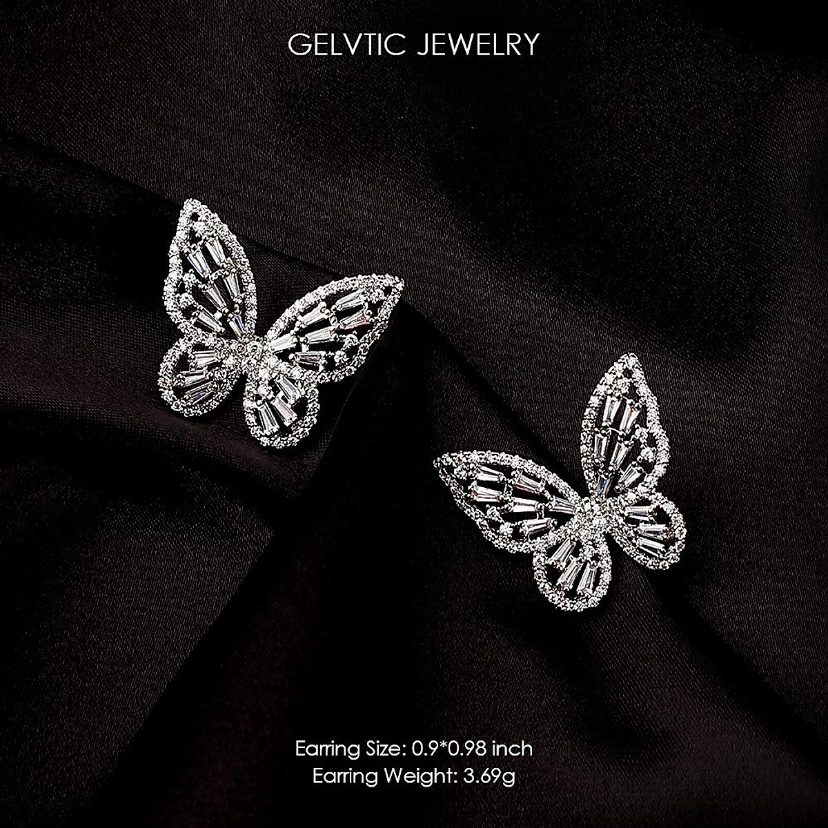 GELVTIC Silver Butterfly Earrings for Women, Silver Stud Earrings for Teen Girls,Hypoallergenic Earrings for Gift (95-Silver)